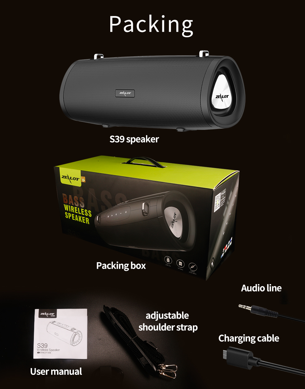 S39 Bluetooth speaker - ZEALOT